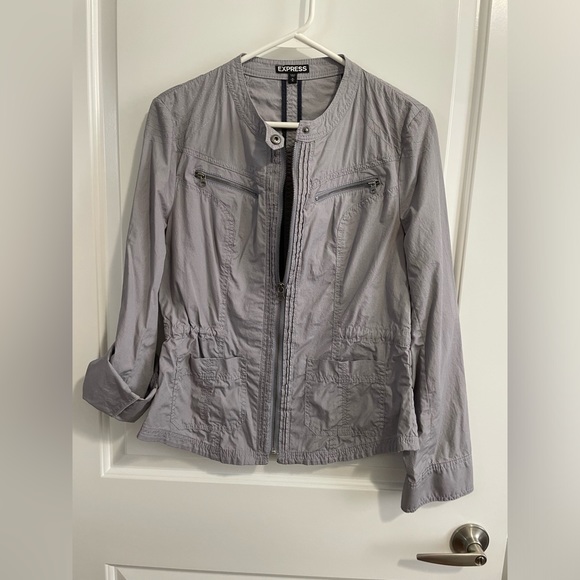 Express | Jackets & Coats | Express Womens Lightweight Gray Bomber ...